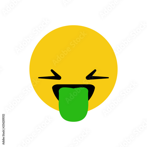 Emoticon puke. Cartoon Isolated vector illustration on white background ...