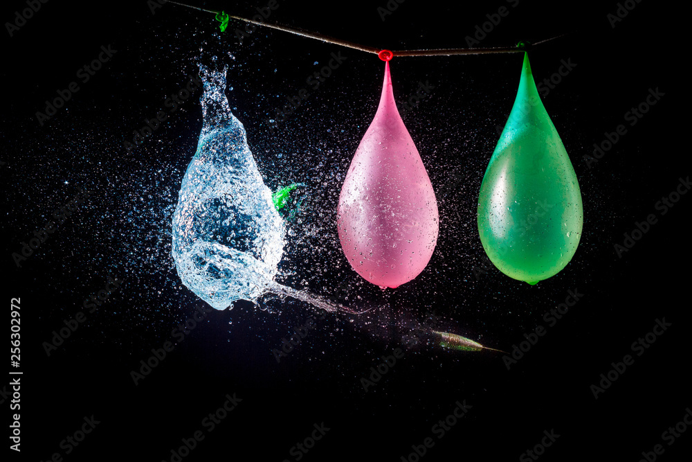 Amazing explosion big water color balloon bomb with splash water on ...