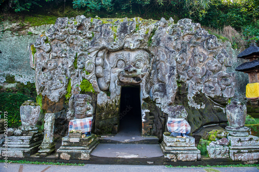 Indonesia, Bali, Entrance gate to the Goa Gajah temple complex Stock ...