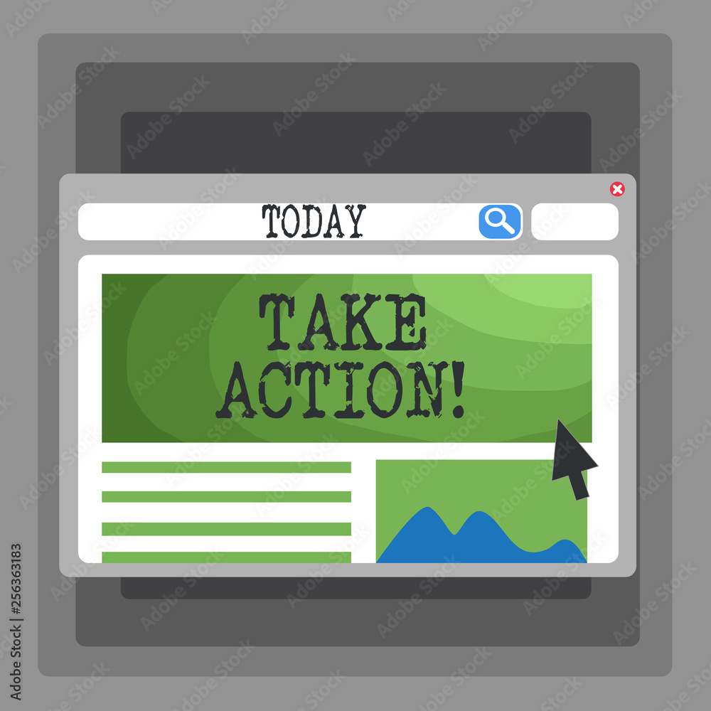 Handwriting text Take Action. Conceptual photo do something official or ...