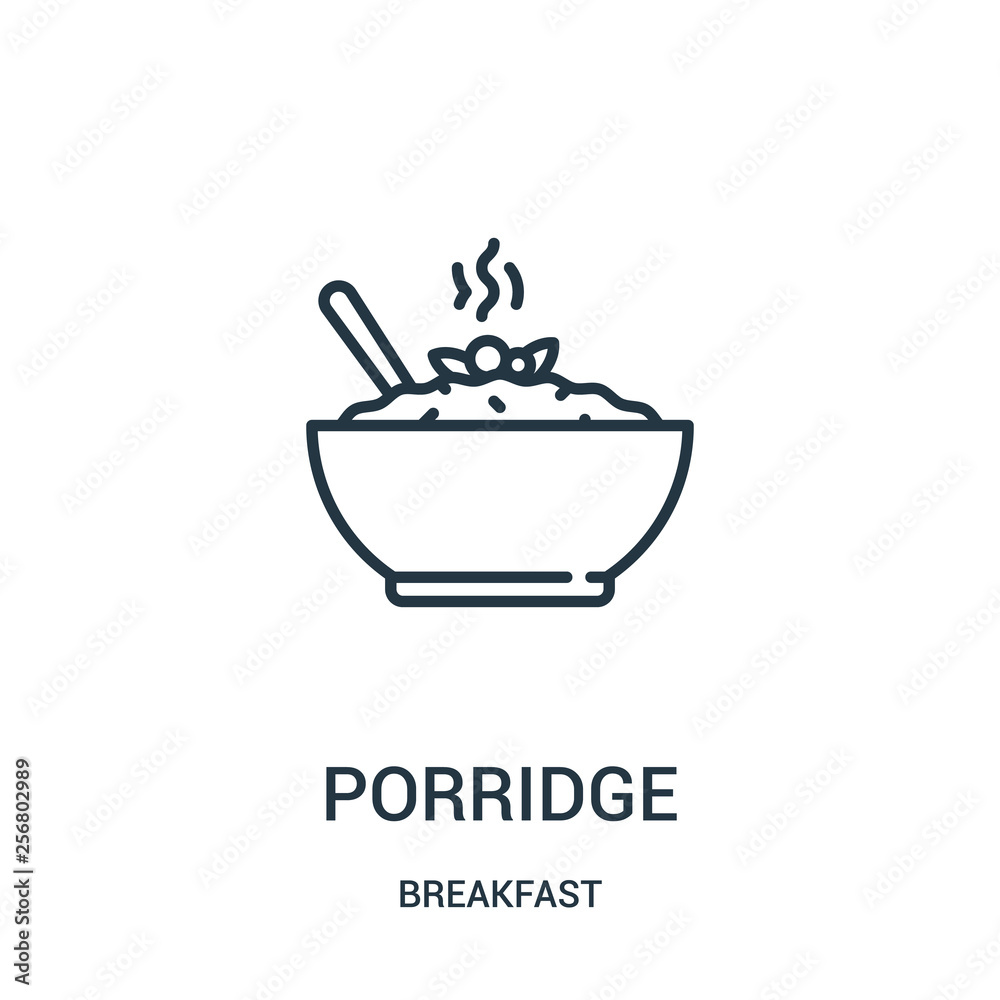 porridge icon vector from breakfast collection. Thin line porridge ...
