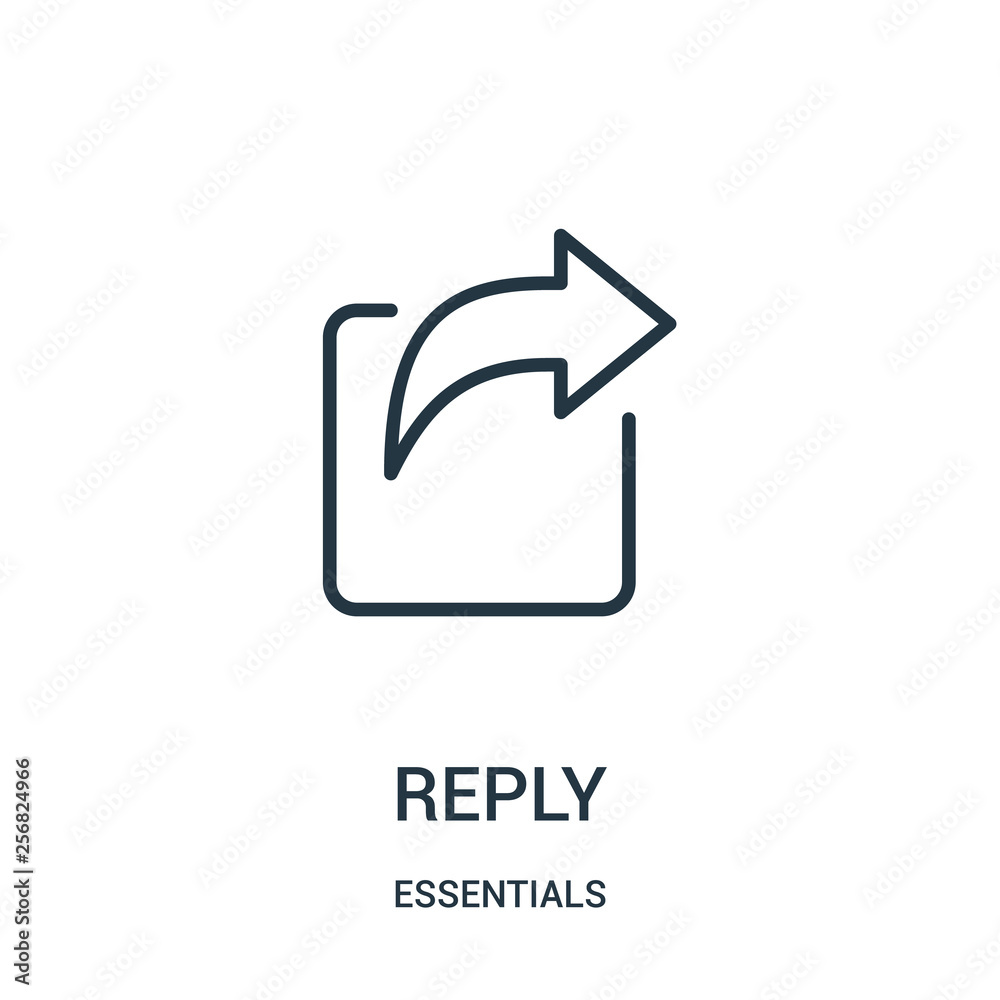 reply icon vector from essentials collection. Thin line reply outline ...