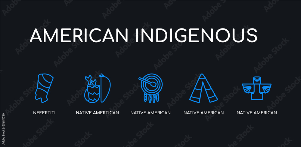 5 outline stroke blue native american totem, native american wigwam ...