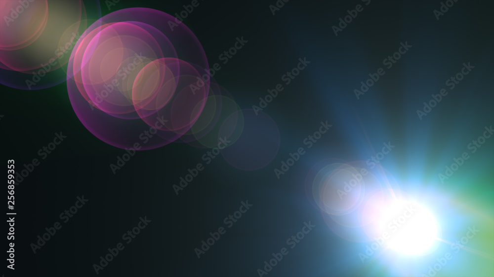 Optical Lens Flare Background/ Illustration of beautiful light lens ...