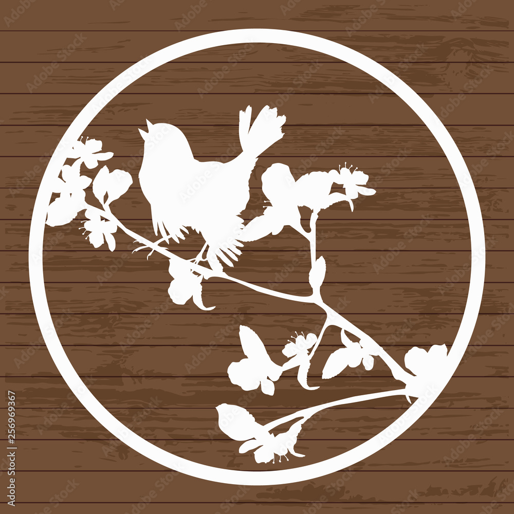 diagram of bird laser cutting figures Stock Illustration | Adobe Stock
