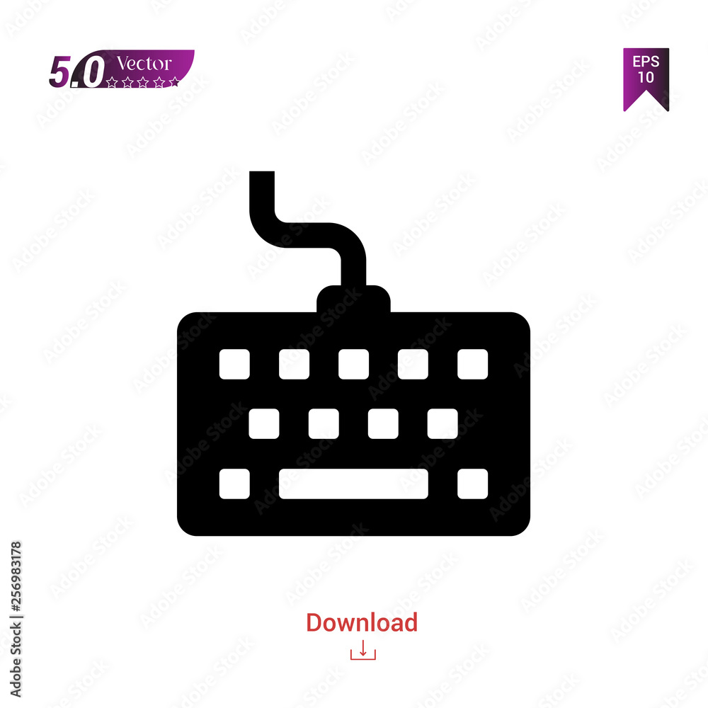 Outline black keyboard icon. keyboard icon vector isolated on white ...