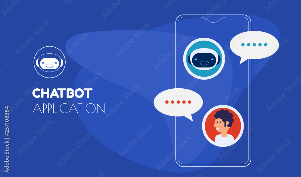 Chatbot mobile app concept. Trendy flat design vector illustration ...