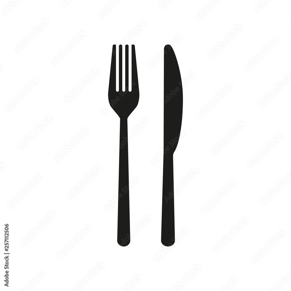 Knife, fork icon design. Vector illustration. Stock Vector | Adobe Stock