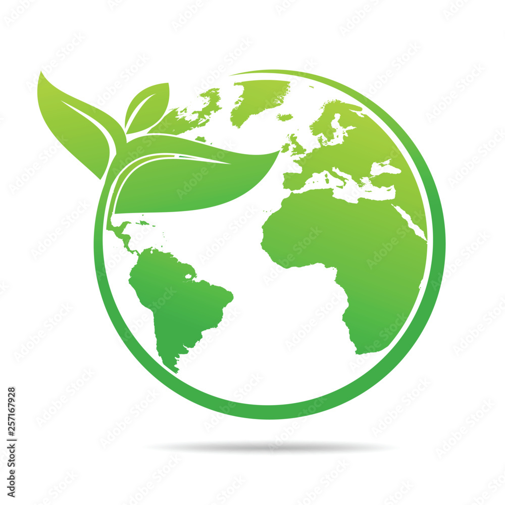 World environmental ,saving logo and ecology friendly concept Vector ...