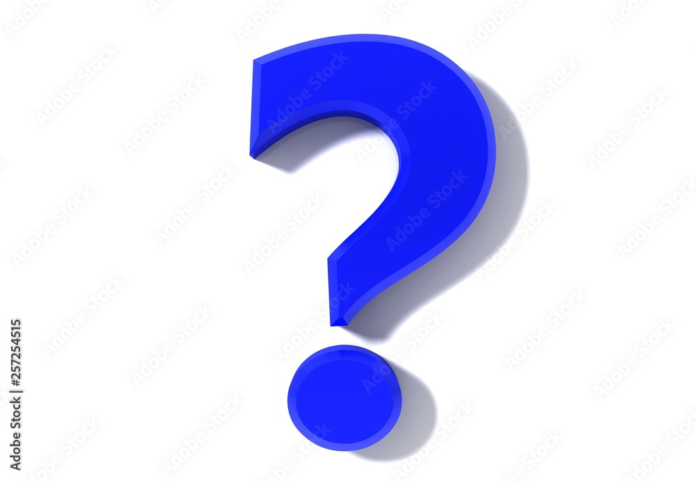 question mark interrogation point 3d blue render asking sign ...