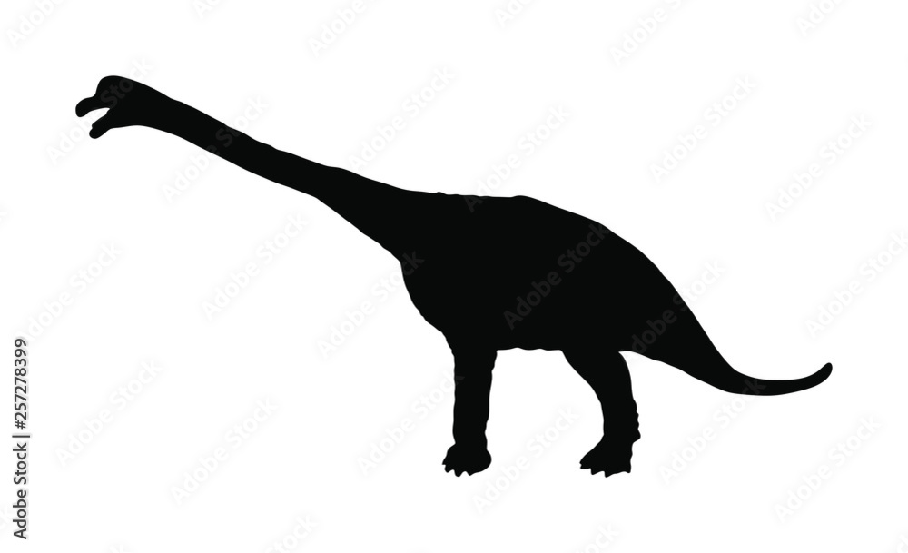 Brachiosaurus vector silhouette isolated on white background. Dinosaurs ...