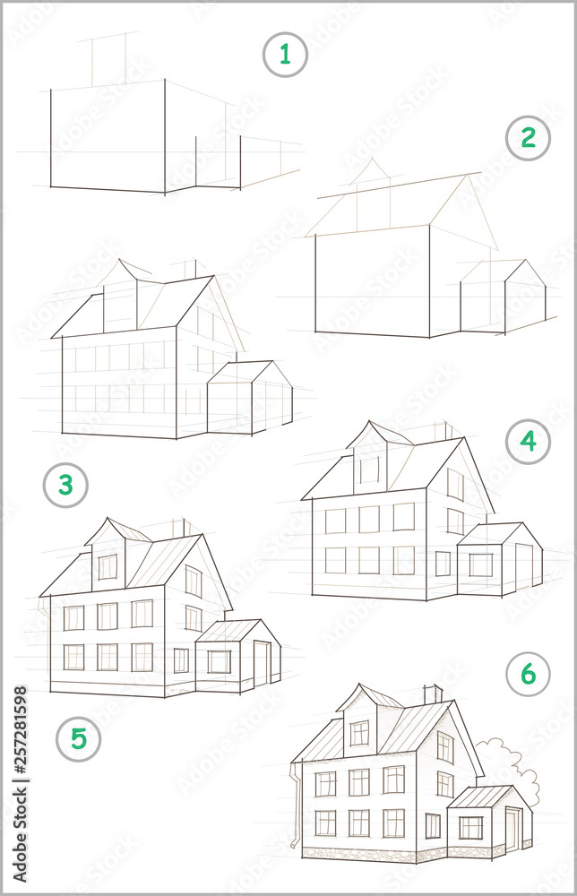 Stockvector Page shows how to learn step by step to create pencil ...