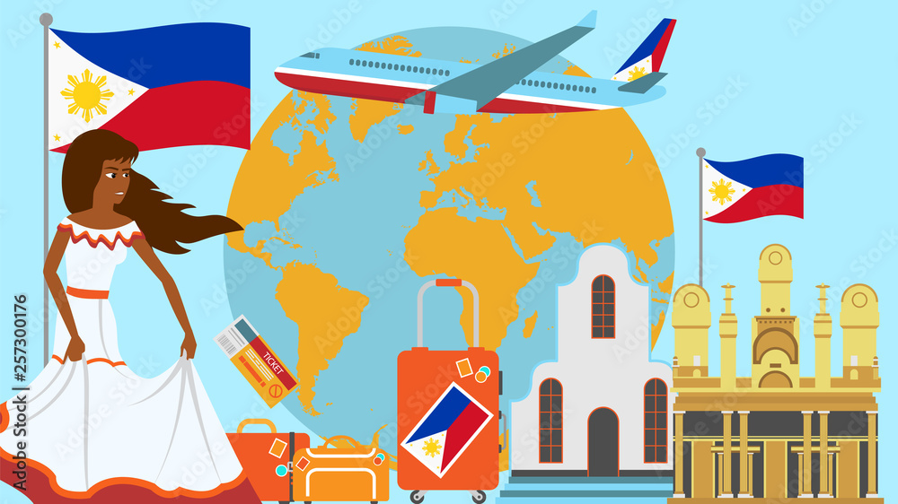 Welcome to Philippines postcard. Travel and journey concept of Latinos ...