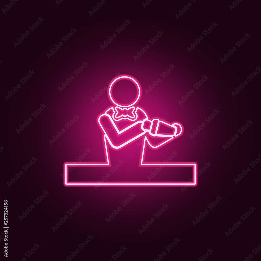 bartender icon. Elements of Bar in neon style icons. Simple icon for ...