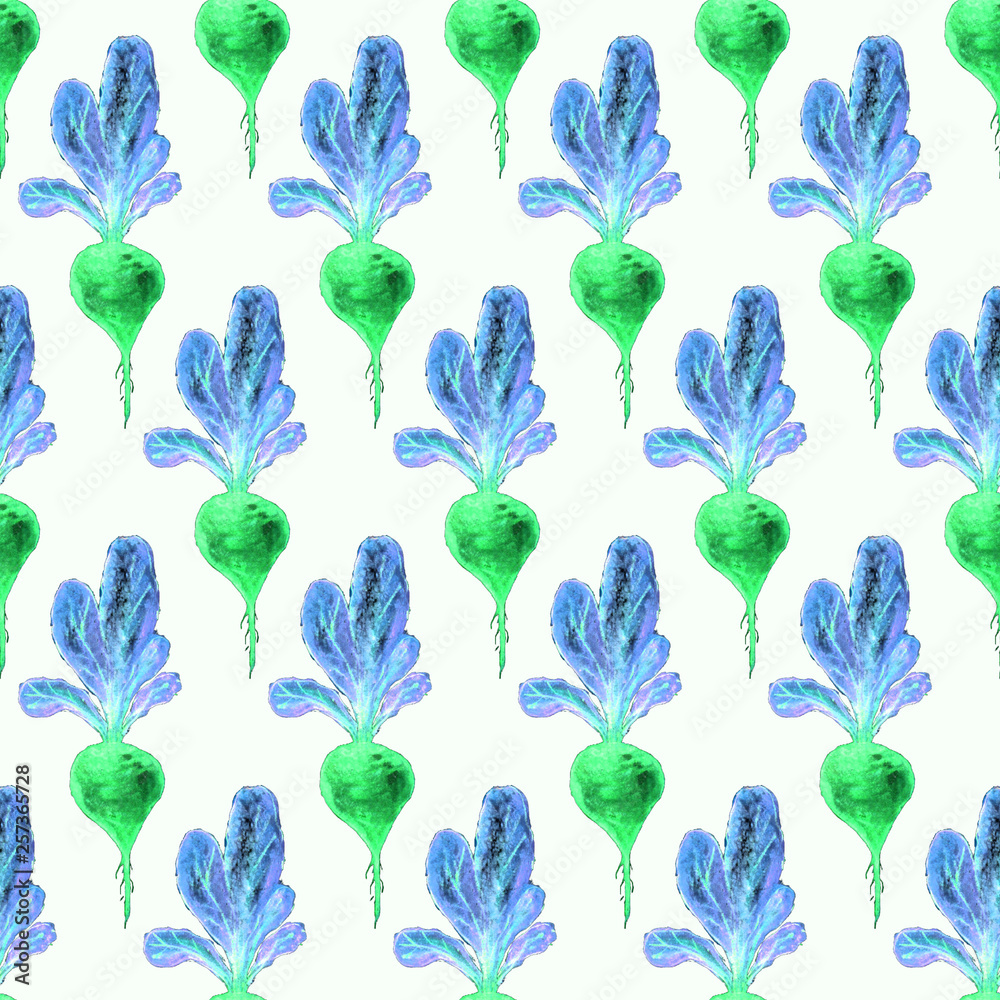 Watercolor Vegan Pattern. Seamless Hand Drawn Vegetables. Healthy Food ...