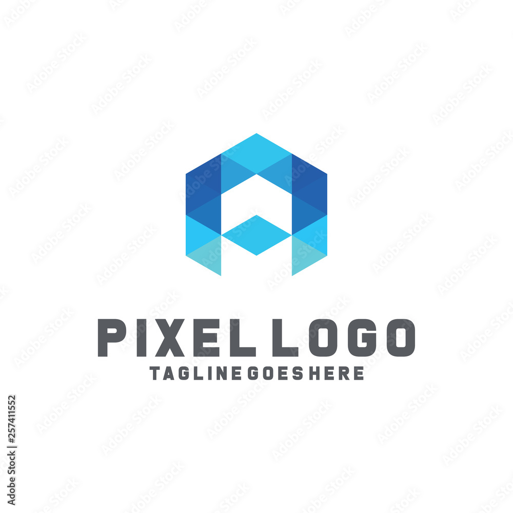 Pixel Logo / Technology Icon / Company Logo Vector / Modern Symbol ...