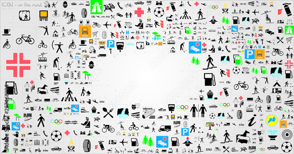 icone stradali e simboli stradali Stock Vector | Adobe Stock