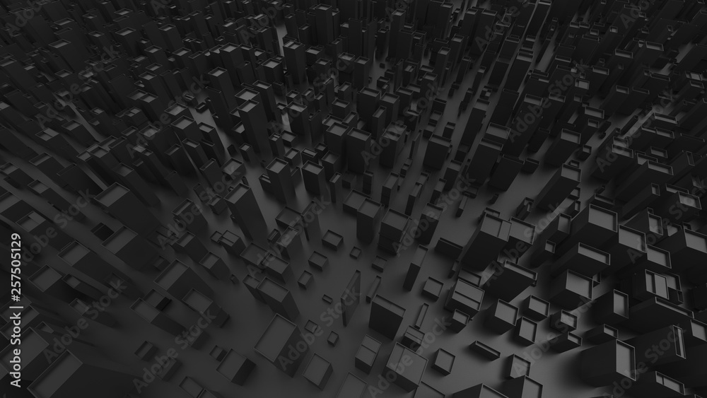 Abstract black futuristic city forms Stock Photo | Adobe Stock