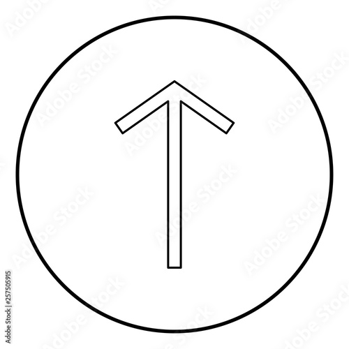 Teiwaz rune Telwaz tyr warrior symbol icon outline black color vector ...
