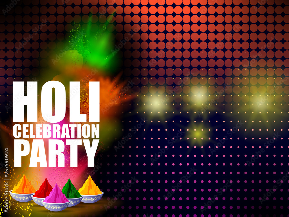 easy to edit vector illustration of Colorful Happy Hoil Party ...