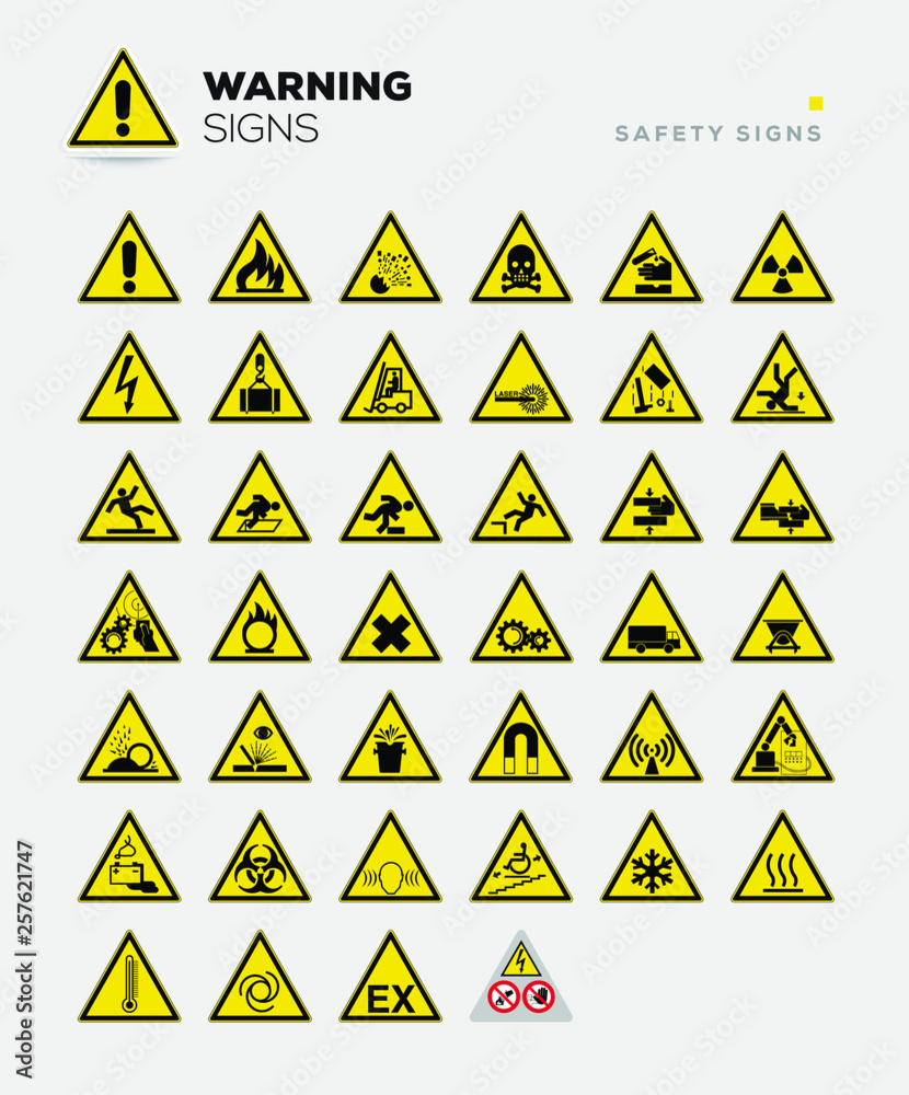 simboli pericolo Stock Vector | Adobe Stock