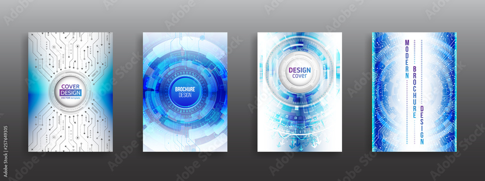 Science and innovation hi-tech background. Flyer design of tech ...