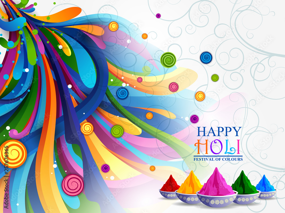 easy to edit vector illustration of Colorful Happy Hoil background for ...