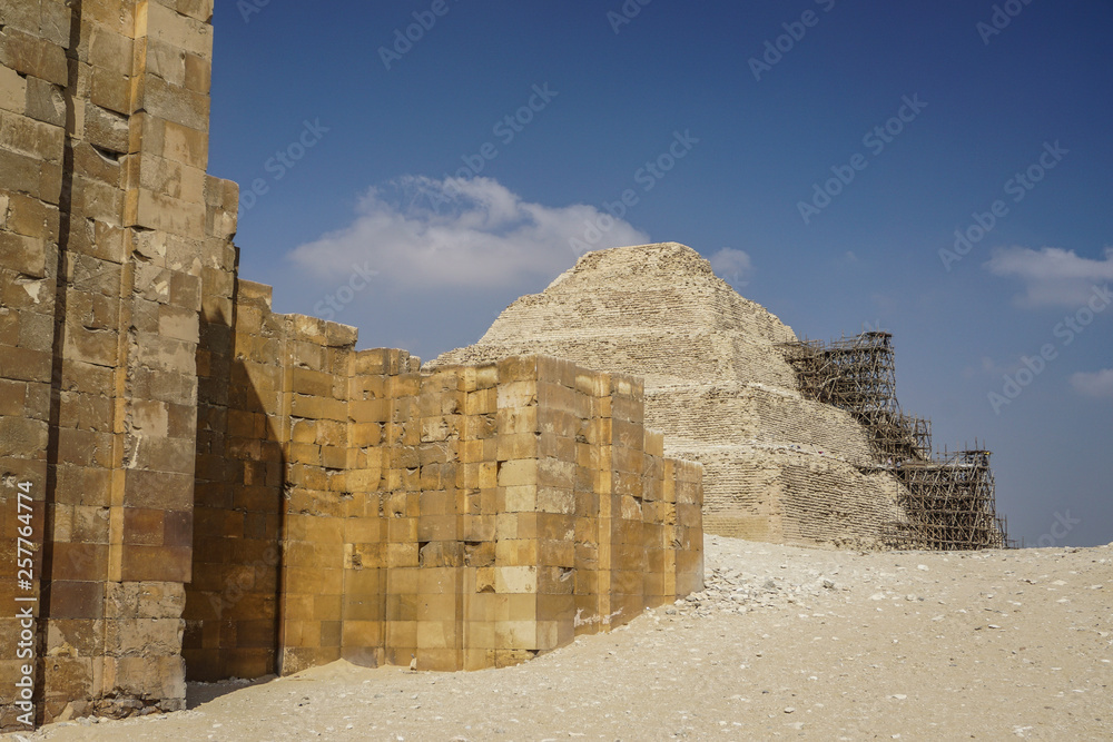 Saqqara, Egypt: The funerary complex of Djoser and the step pyramid ...
