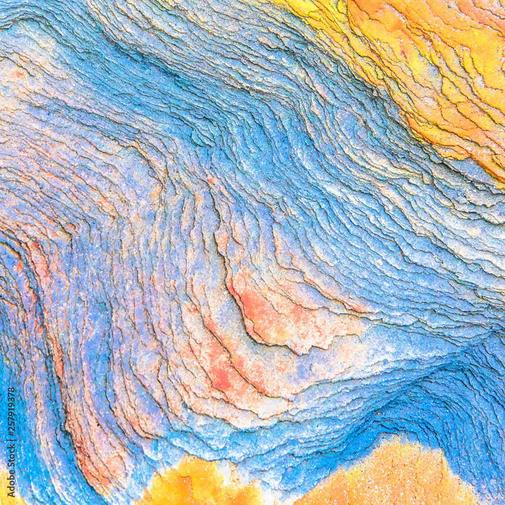 Colourful sedimentary rocks formed by the accumulation of sediments ...