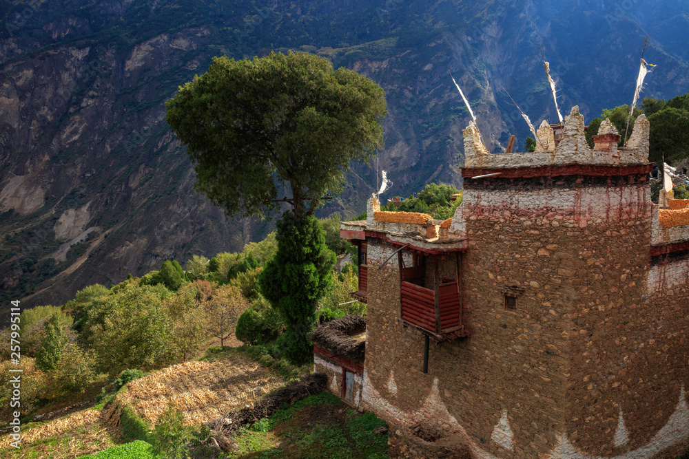 Danba County, Sichuan Province China. Zhonglu Township, Architectural ...