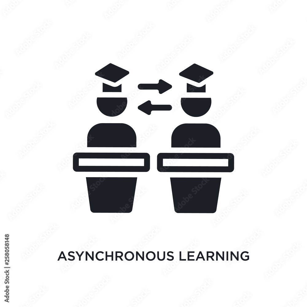 Image vectorielle Stock asynchronous learning isolated icon. simple ...