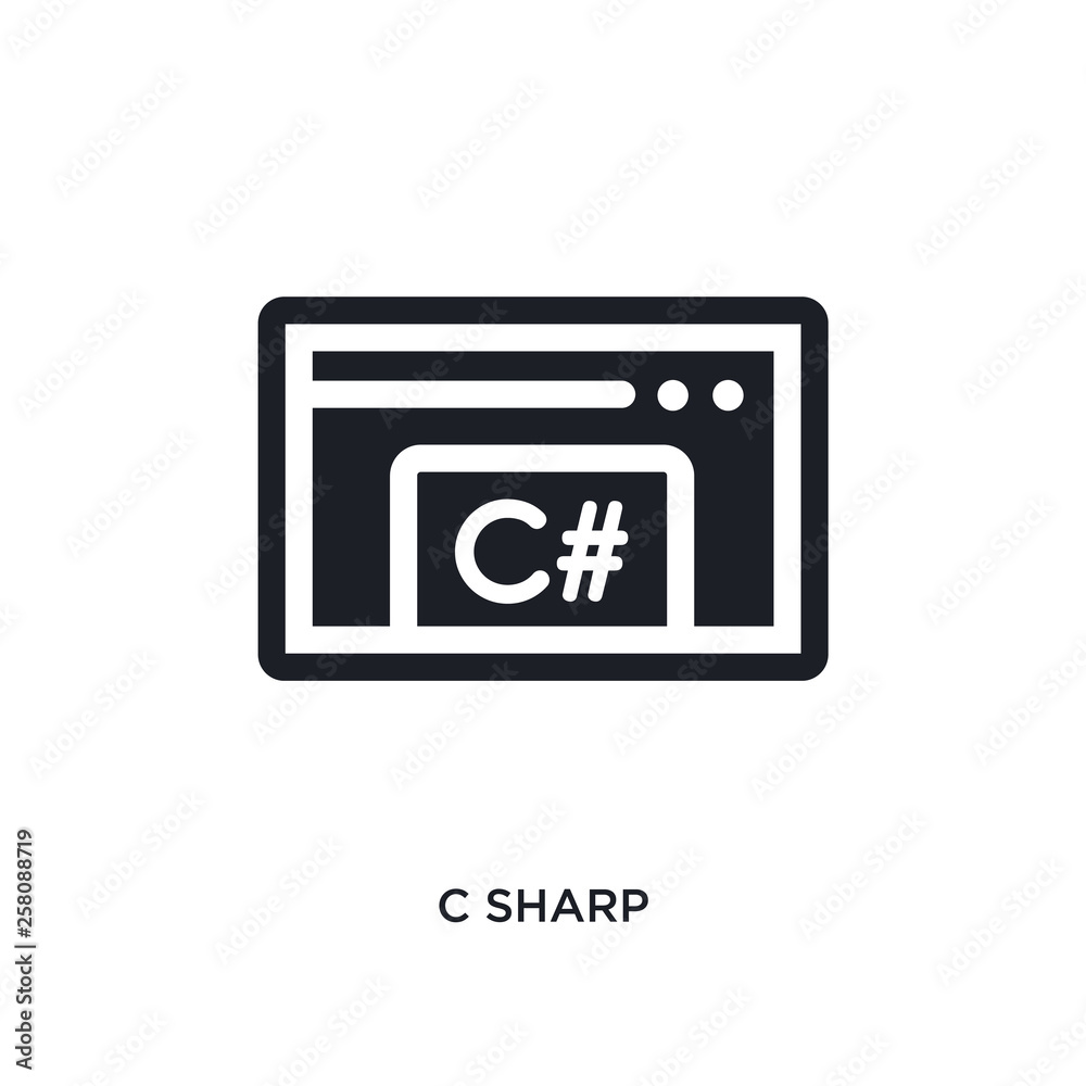 c sharp isolated icon. simple element illustration from programming concept icons. c sharp ...
