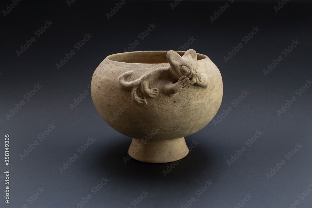 Pre-columbian ceramic called "Huaco" from Chancay, an ancient Peruvian ...