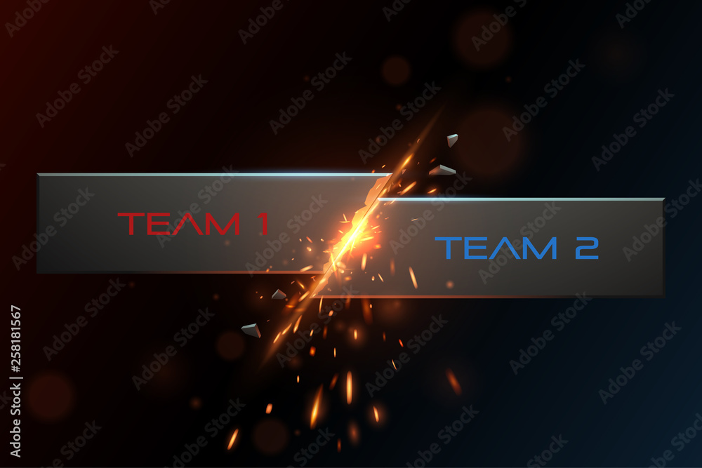 Team versus background with sparks effect Stock Vector | Adobe Stock