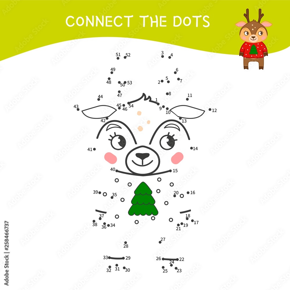 Educational game for kids. Dot to dot game for children. Cartoon cute ...
