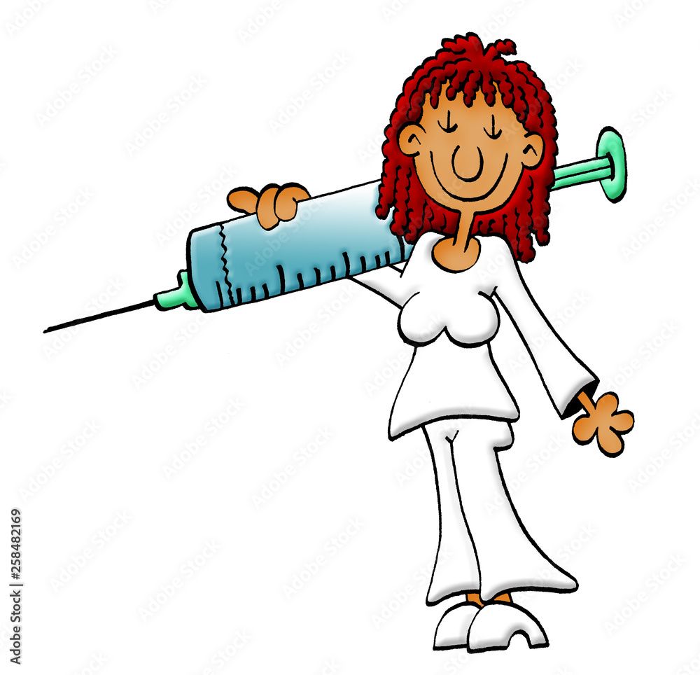 Krankenschwester Spritze Cartoon Stock Illustration | Adobe Stock