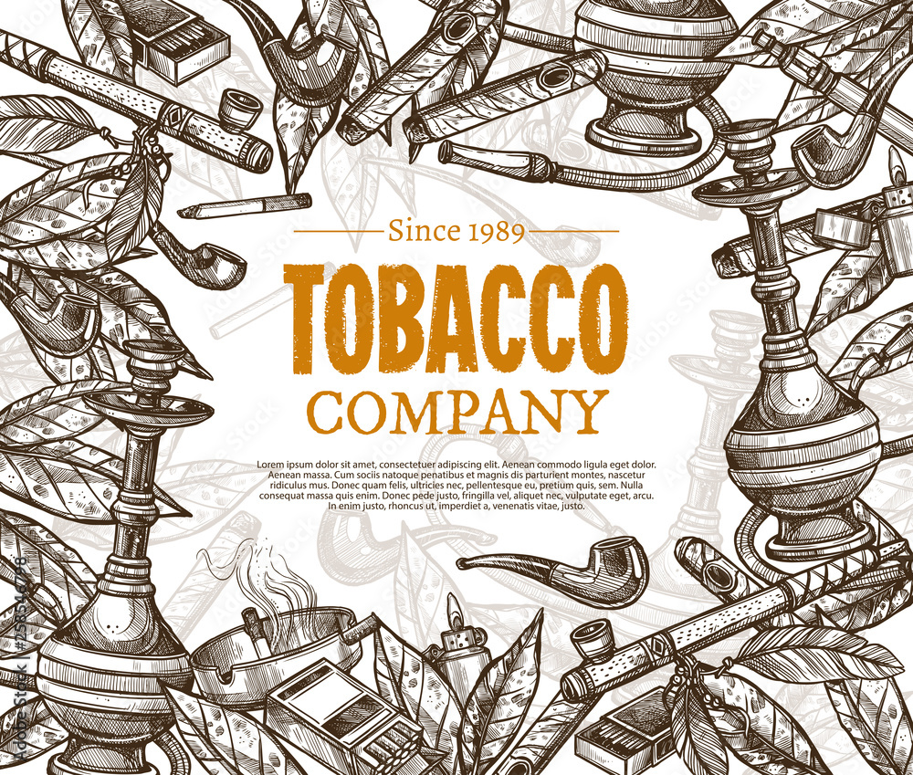 Vector hand drawn posters with tobacco and smoking collection ...