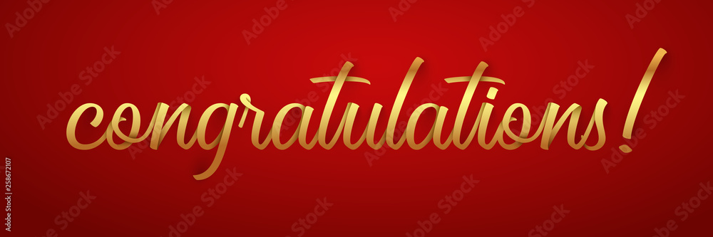 Congratulations lettering vector color illustration Stock Vector ...