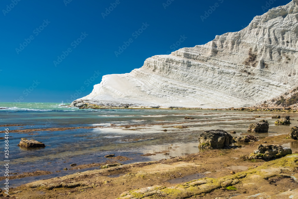 The Scala dei Turchi (Stair of the Turks), a spectacular white rocky ...