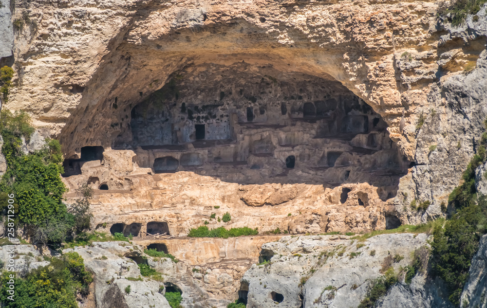Caves were used as hide-outs by Byzantines and Arabs. Cava Grande del ...