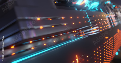 Abstract technology background, led and flickering particles. Animation ...