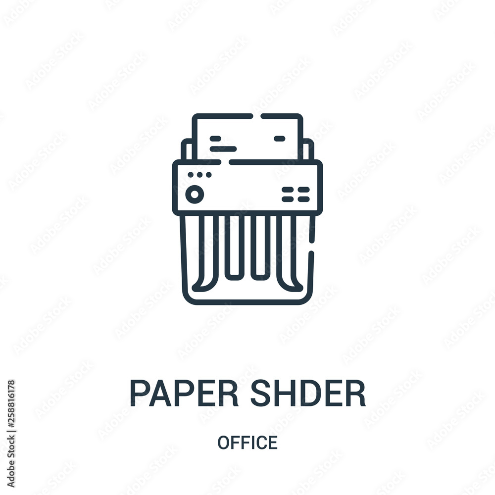 paper shredder icon vector from office collection. Thin line paper ...