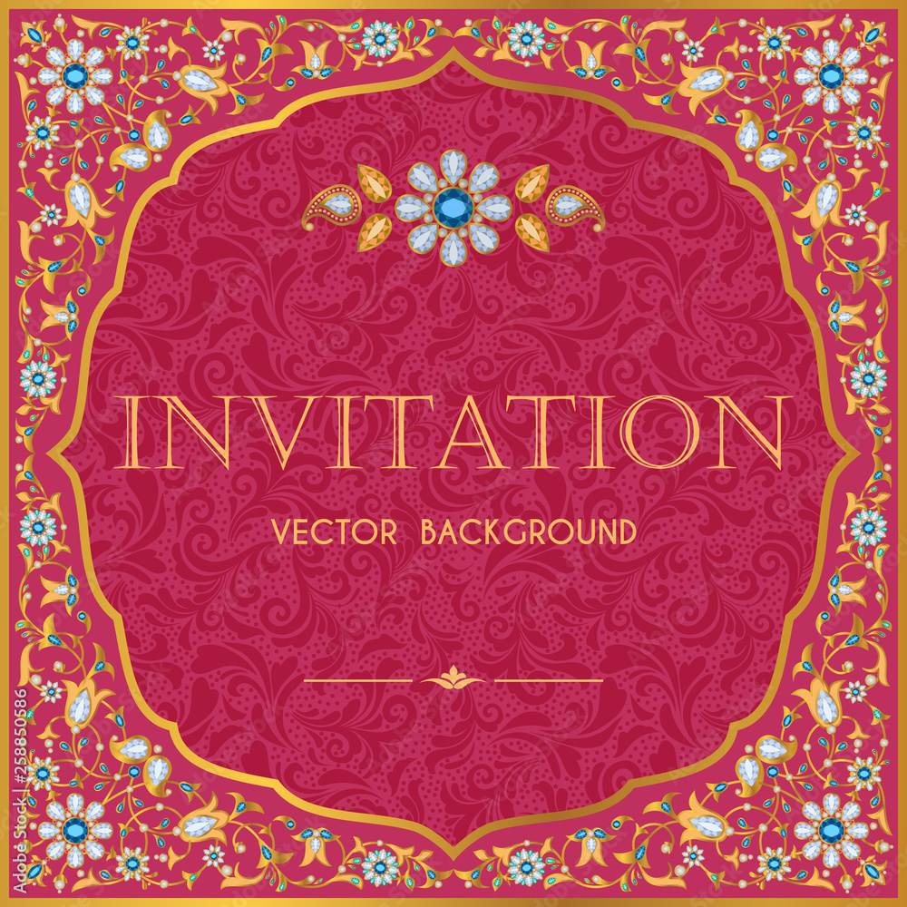 Ornate Invitation template Stock Vector | Adobe Stock