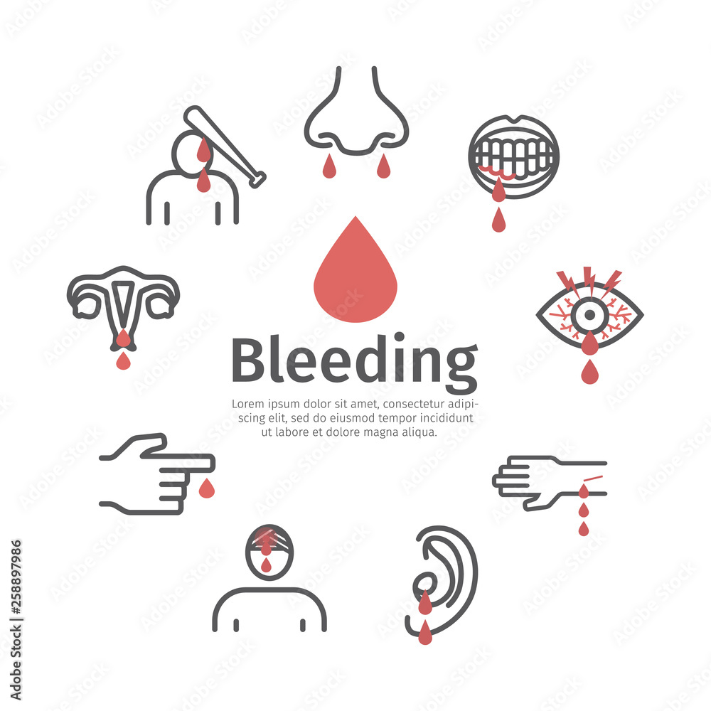Bleeding banner. Infographic. Vector signs for web graphics. Stock ...