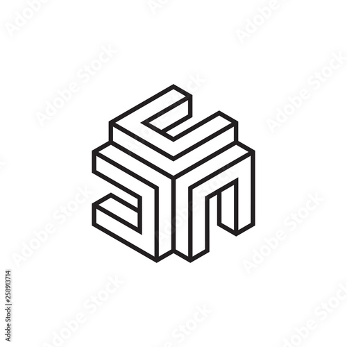 3D concept three letter C logo with cube shape logo design concept ...