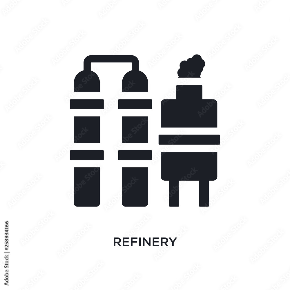 black refinery isolated vector icon. simple element illustration from ...