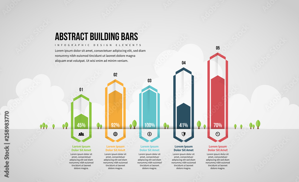 Abstract Building Bars Infographic Stock Vector | Adobe Stock