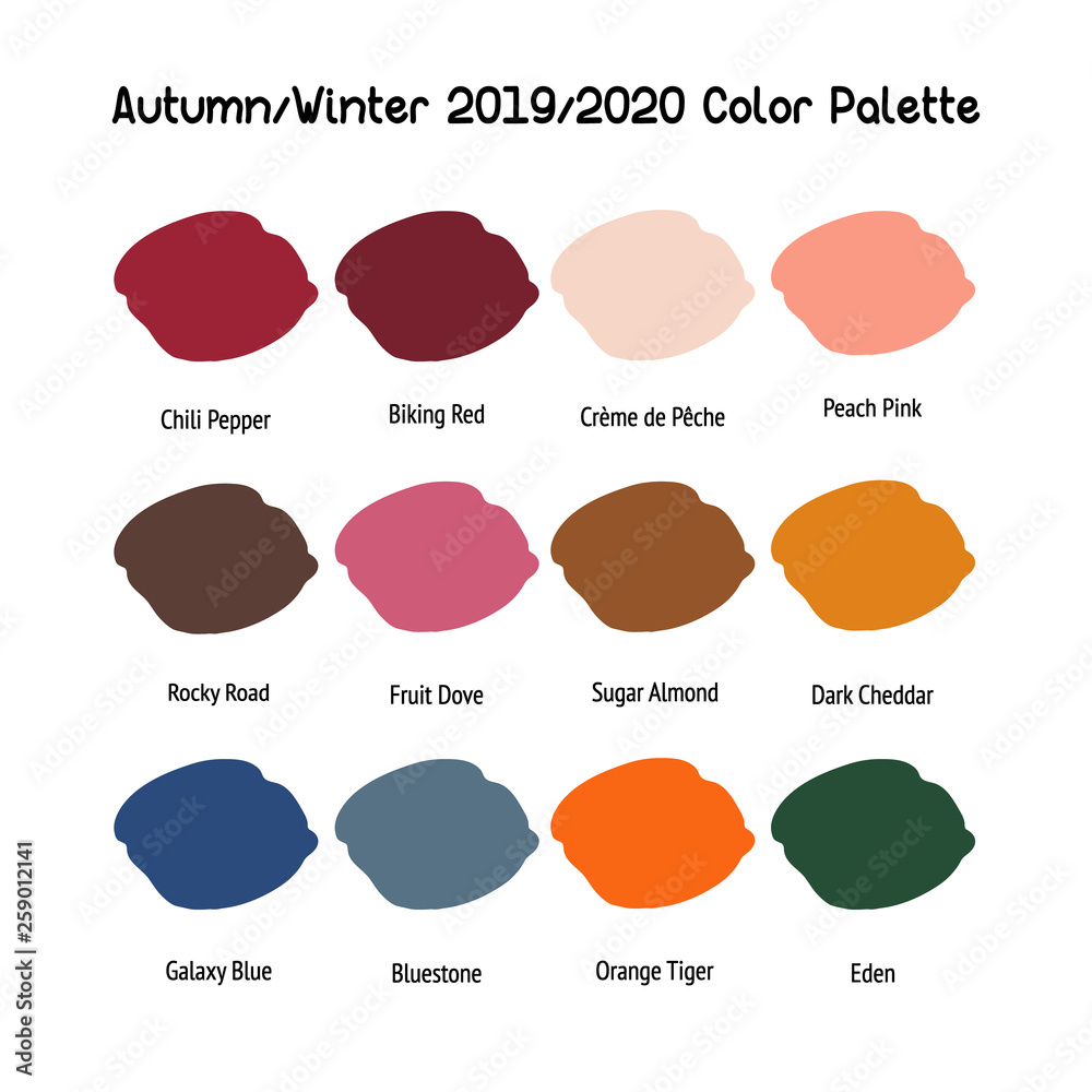 Autumn/Winter 2019/2020 Color Palette. Color swatch concept modern ...