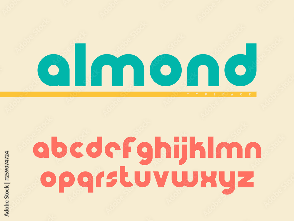 Rounded lowercase font. Latin alphabet letters. Vector illustration ...