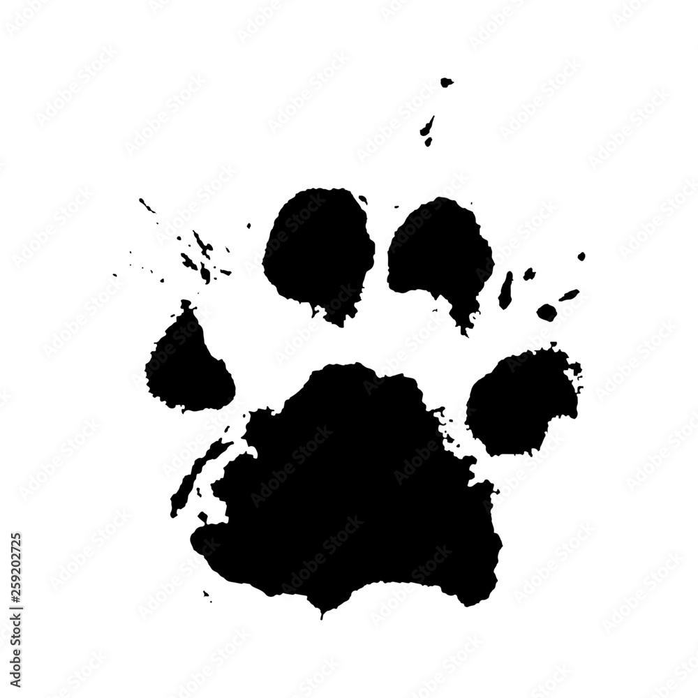 Paw Print Vector Paint Splatter Style Stock Vector | Adobe Stock